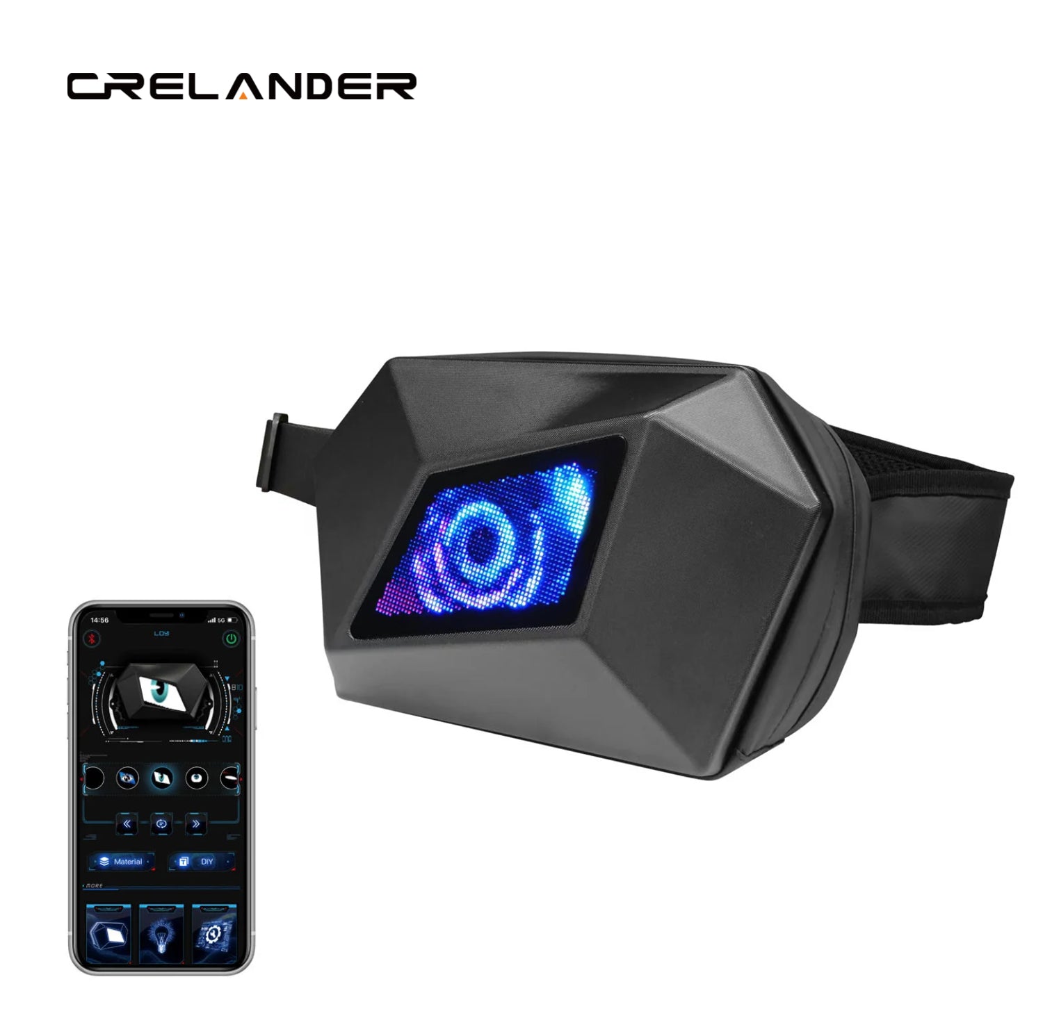 CRELANDER LED Sling Bag Bluetooth Waterproof Hard Shell DIY – Crelanders