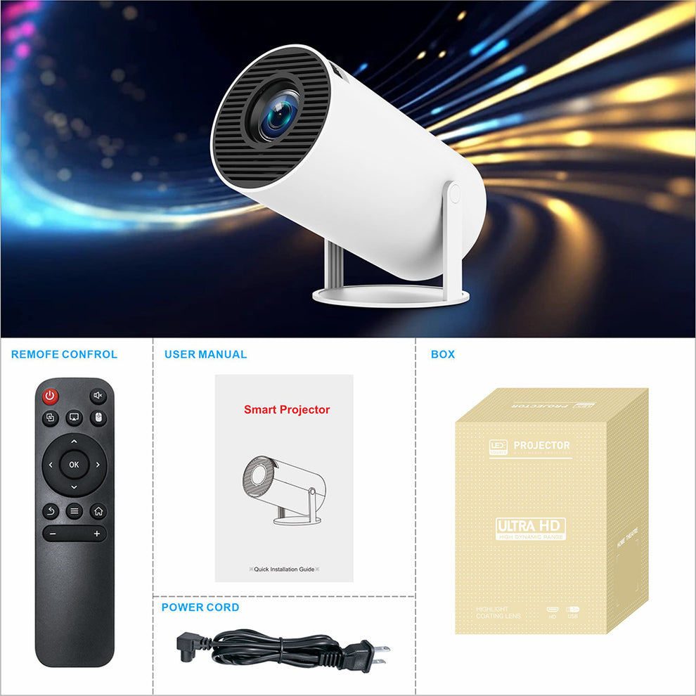 CRELANDER HY300 Pro Projector 160 ANSI Lumen Android 11 Dual Wifi6 Blu ...