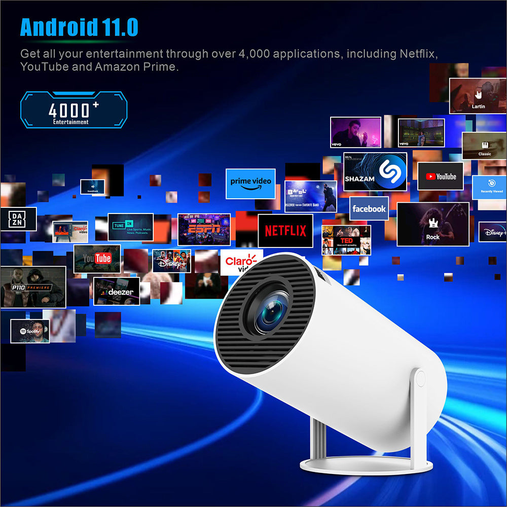 CRELANDER HY300 Pro Projector 160 ANSI Lumen Android 11 Dual Wifi6 Blu ...